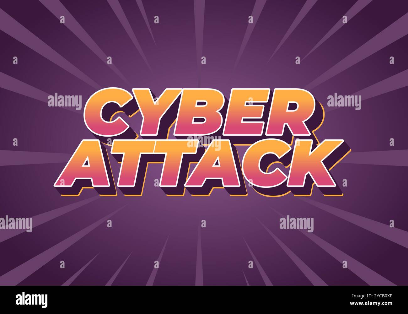 Cyber attack. Text effect design in 3D and bold fonts for digital ads Stock Vector Image & Art ...
