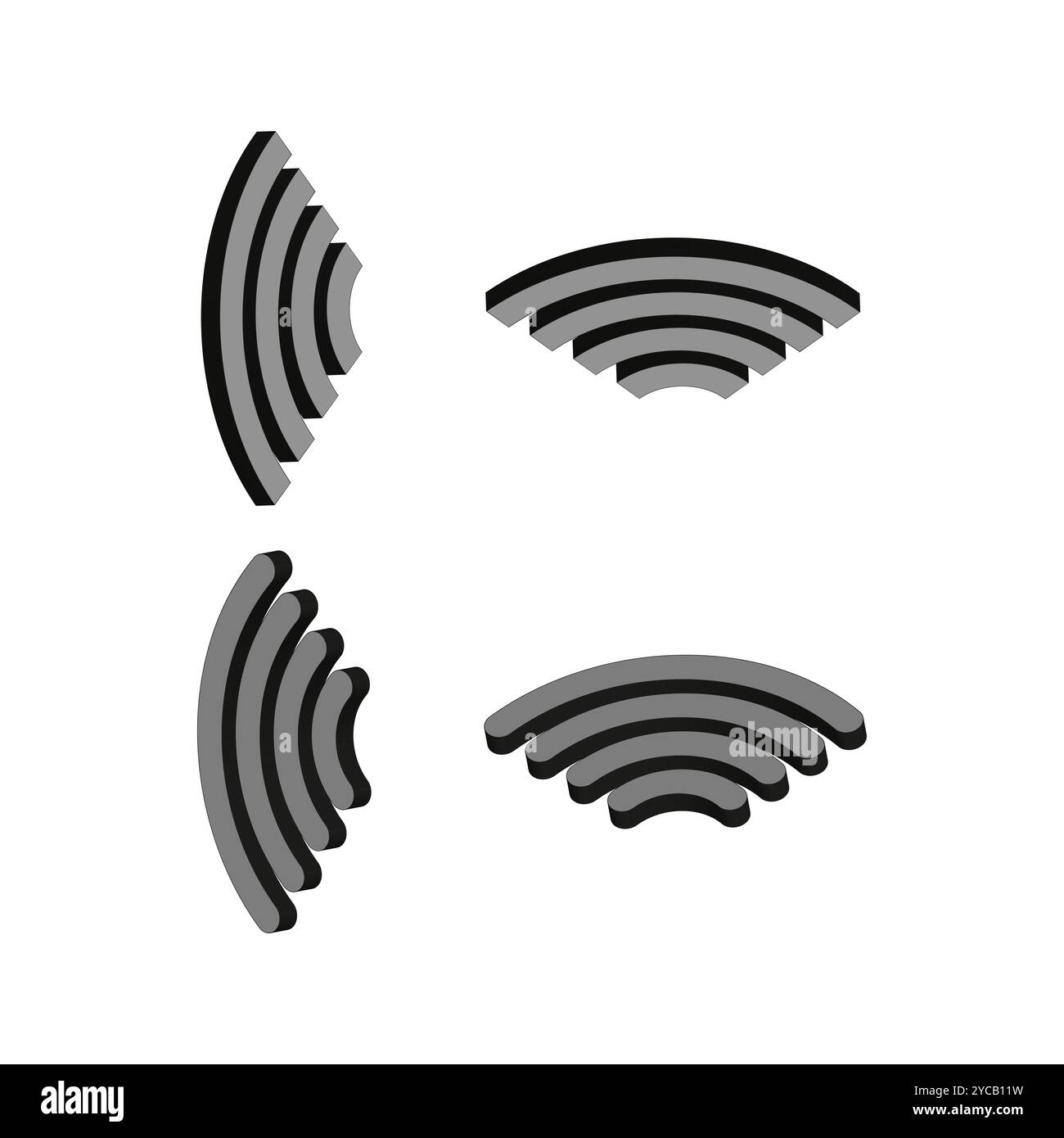 Wave signal icon. Curved frequency shape. Wi Fi symbol. Vector ...