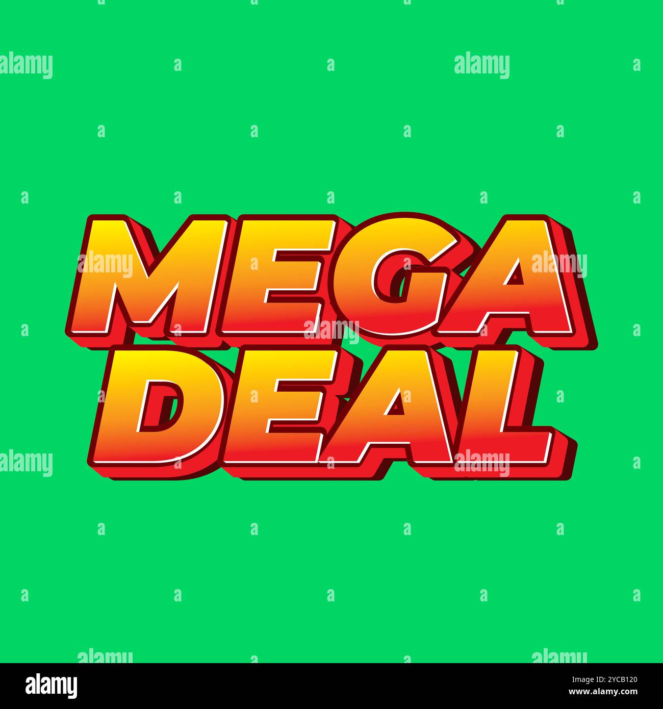 Mega deal. Text effect design in 3D look for promotional ads. Square ...