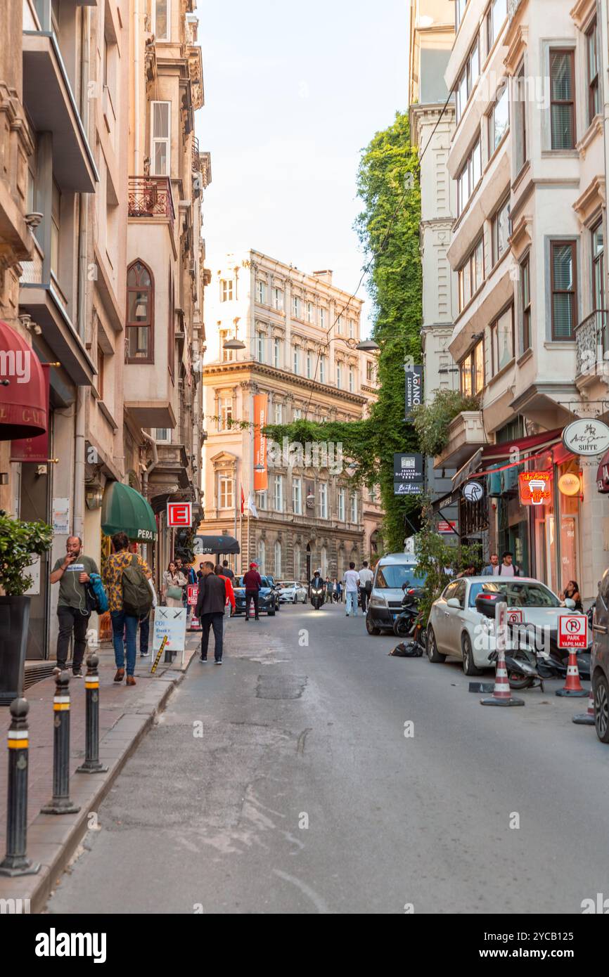 Istanbul, Turkiye - OCT 8, 2024: View from Beyoglu streets, generic ...