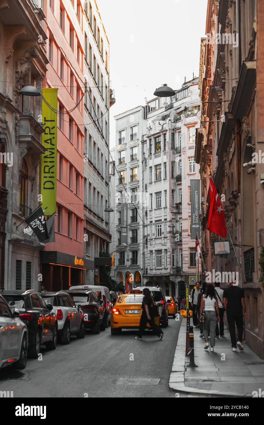 Istanbul, Turkiye - OCT 8, 2024: View from Beyoglu streets, generic ...