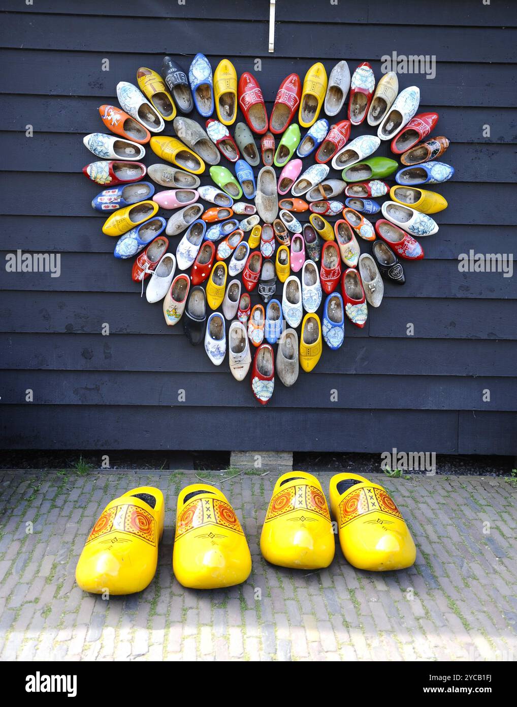 Embracing Dutch tradition, this heart made entirely of clogs celebrates ...