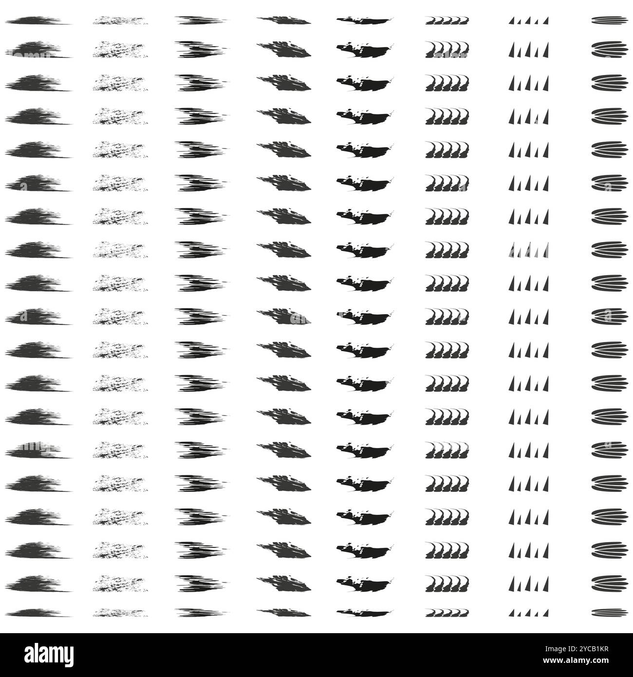 Brush stroke pattern. Grunge texture lines. Abstract paintbrush shapes ...