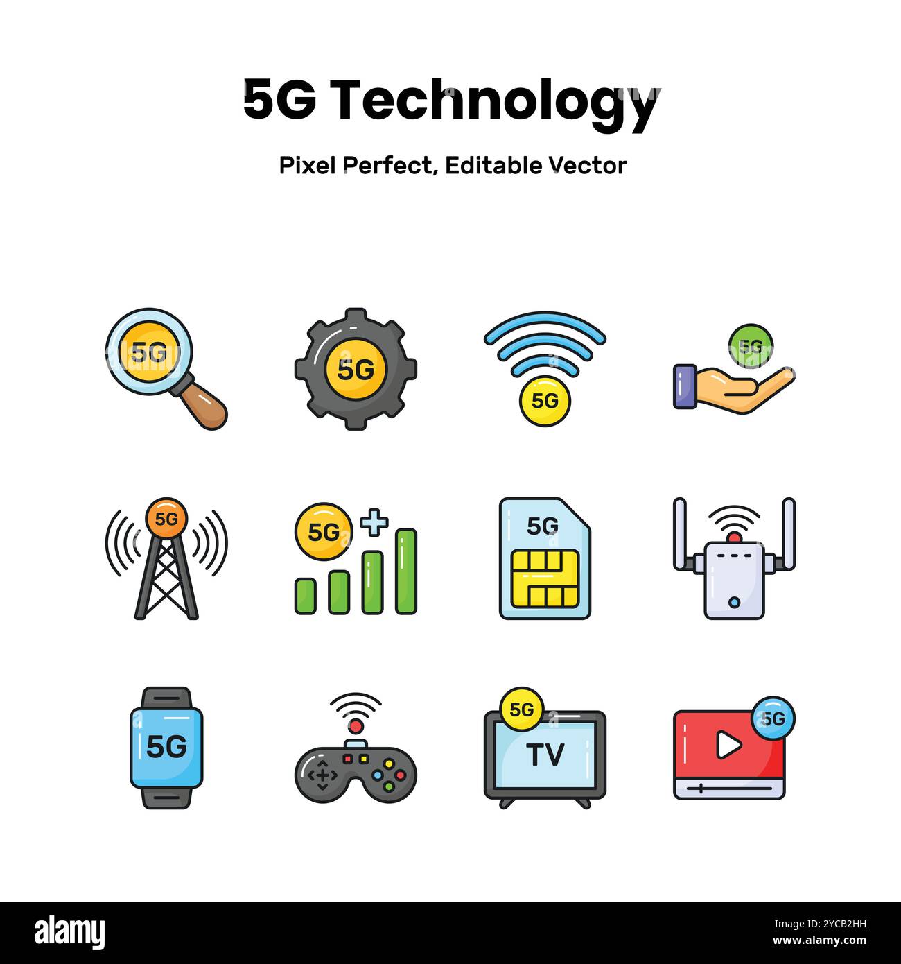 5g network icons hi-res stock photography and images - Alamy