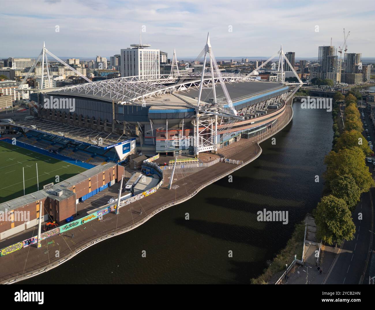 Aerial view of Millennium Stadium Cardiff Stock Photo - Alamy