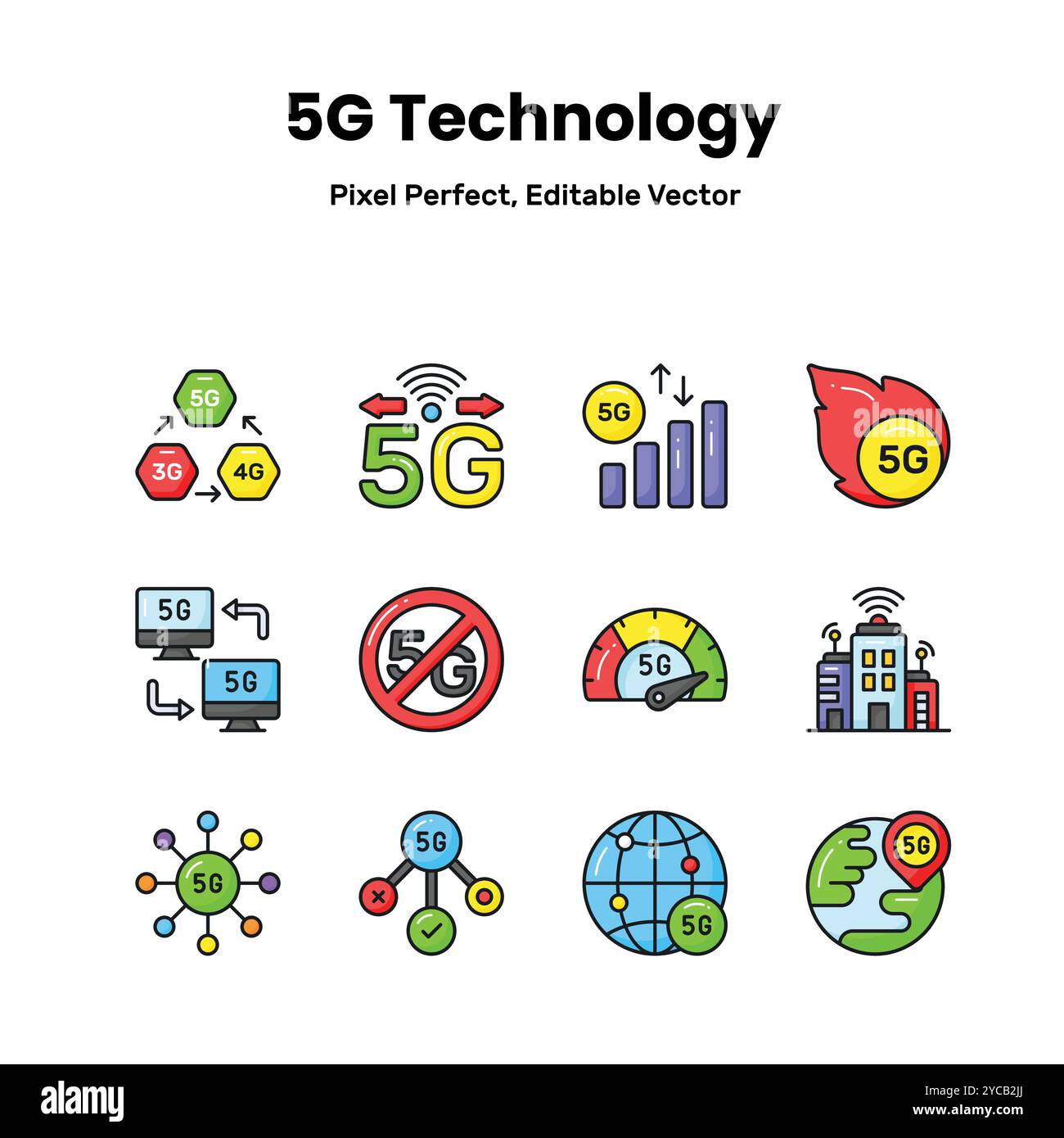 Elevate your design game with our 5G network icons Infuse your projects ...