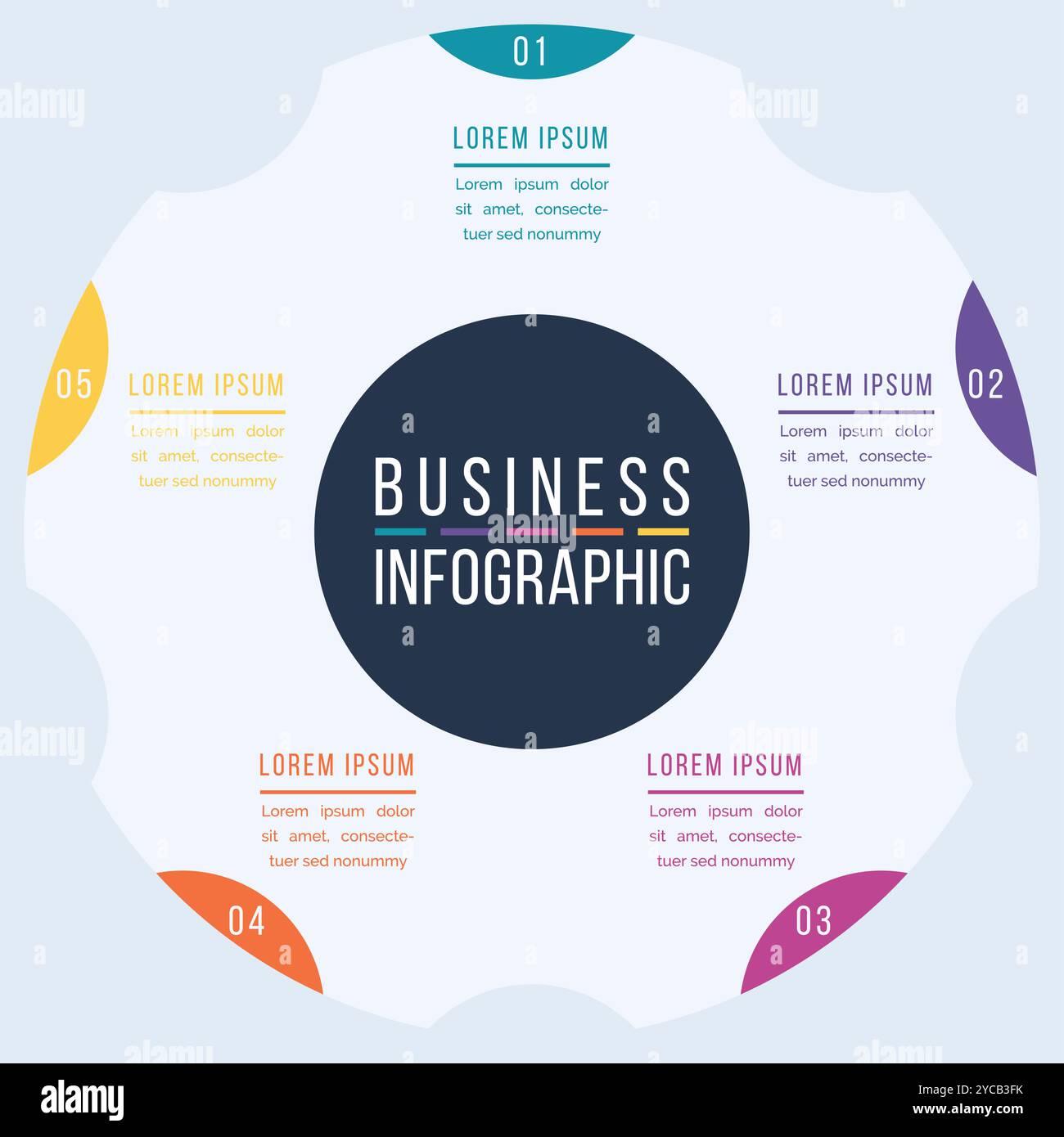5 Options Infographic template 5 steps, objects, elements or options ...