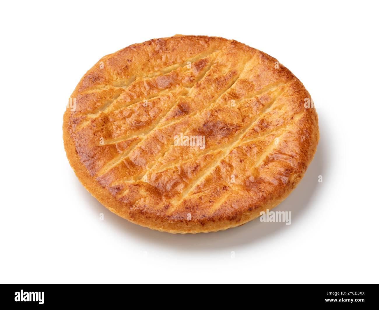 Single traditional fresh baked Dutch Boterkoek, butter cake isolated on ...
