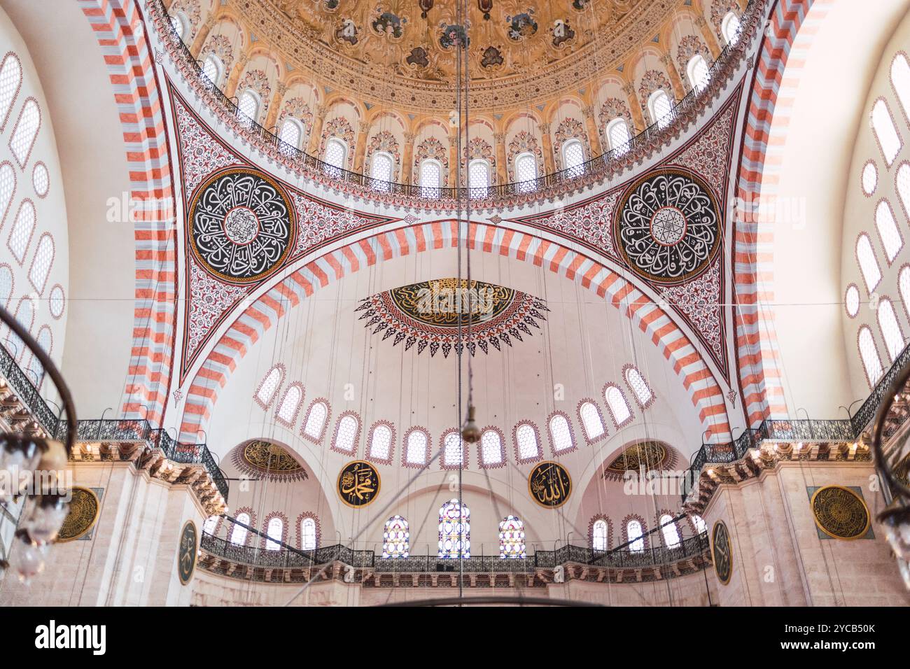 Stunning view of Suleiman Mosque's interior in Istanbul, showcasing ...