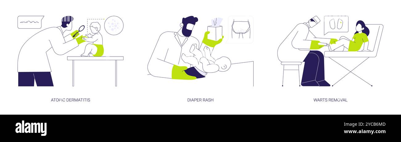 Pediatric dermatology abstract concept vector illustrations Stock ...