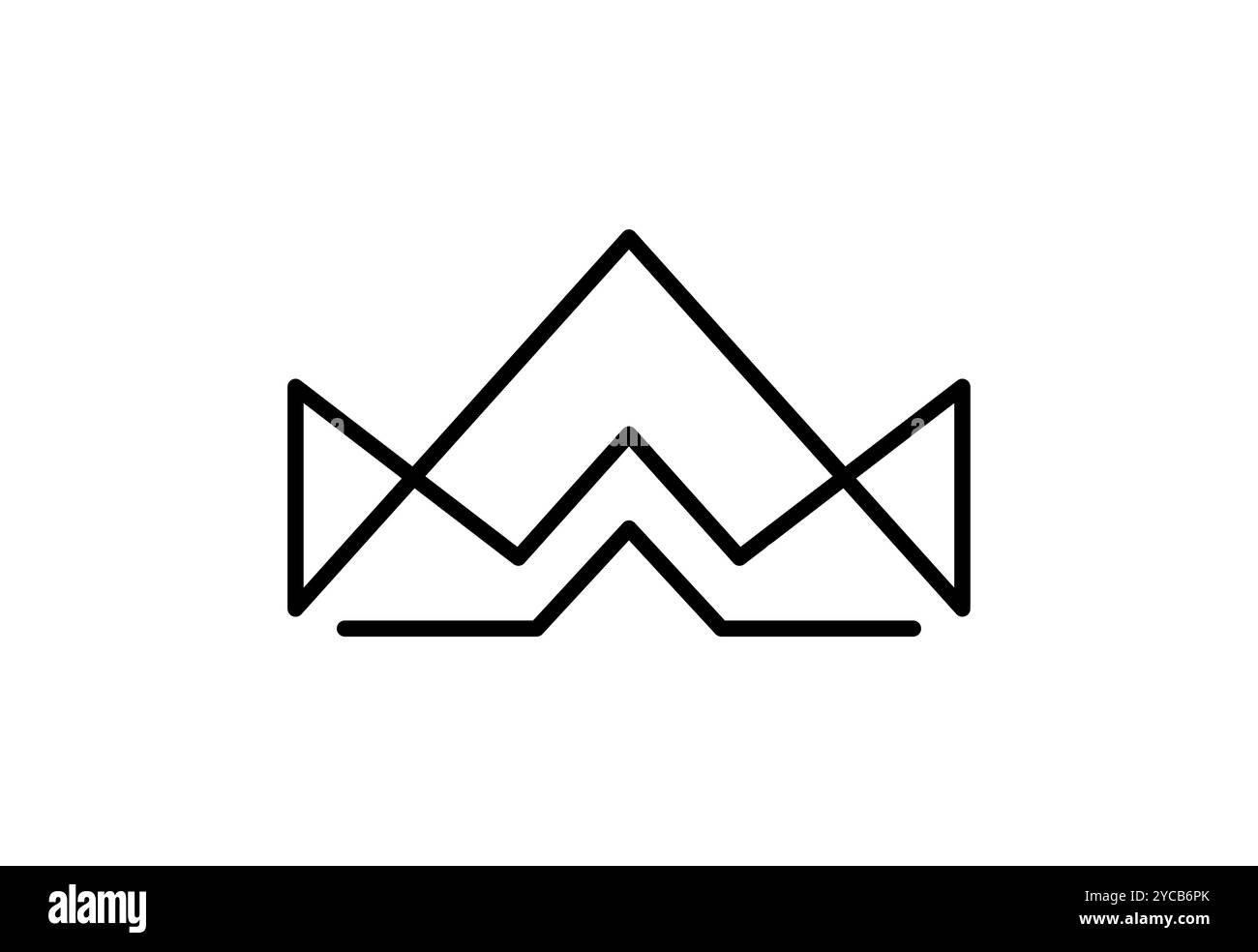 Aesthetics Vector crown icon. Thin line sign Logo. Outline Crown ...