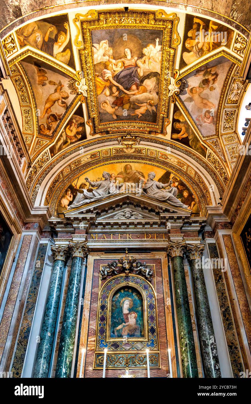 Main altar of the Baroque church of Santa Maria della Pace, featuring a ...