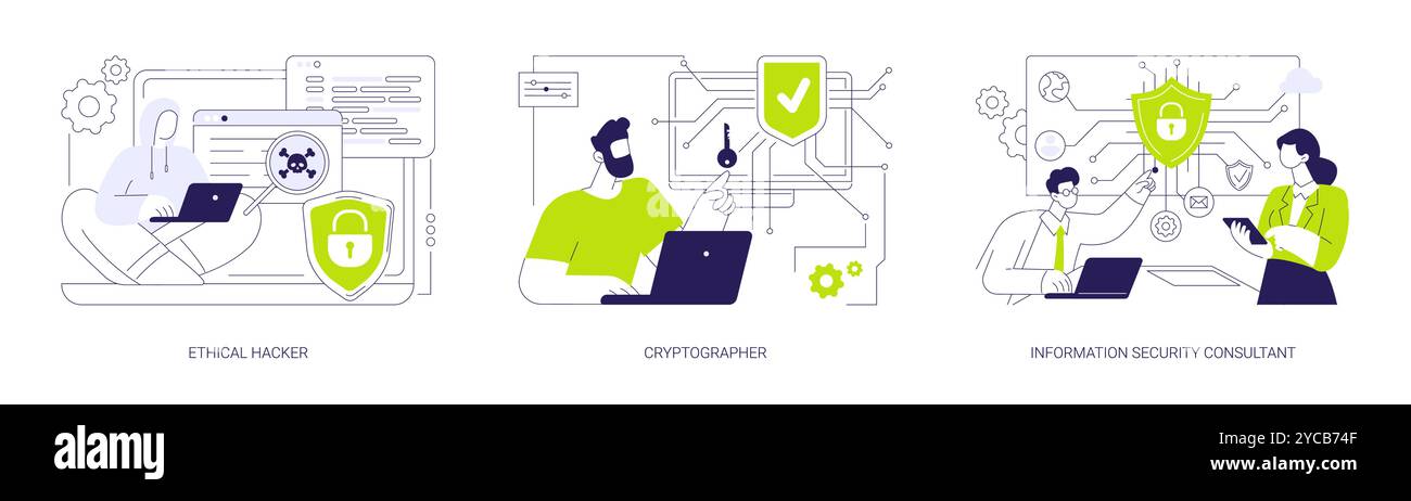 Information technology security abstract concept vector illustrations ...