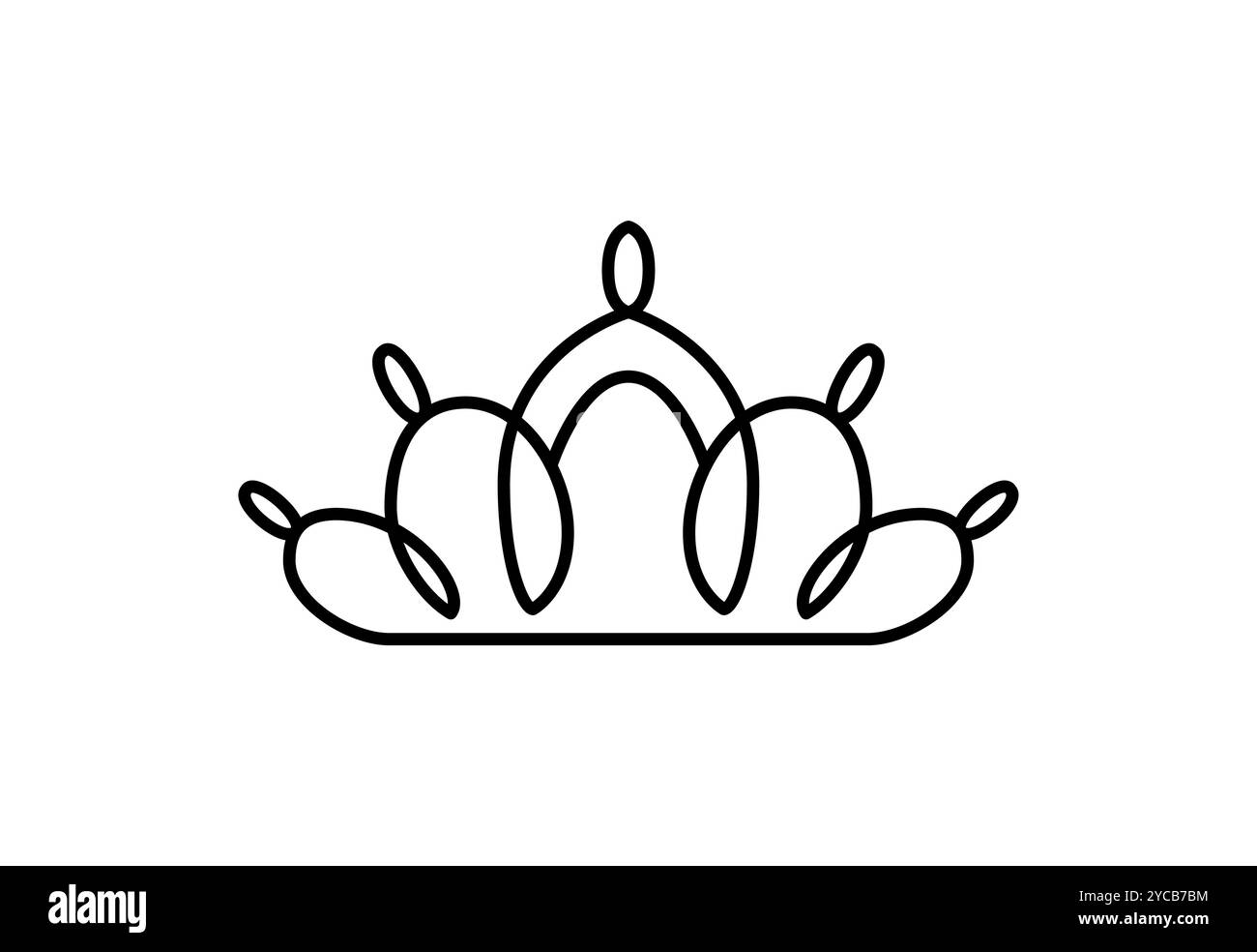Crown icon vector aesthetics thin line sign. Outline Crown logo ...
