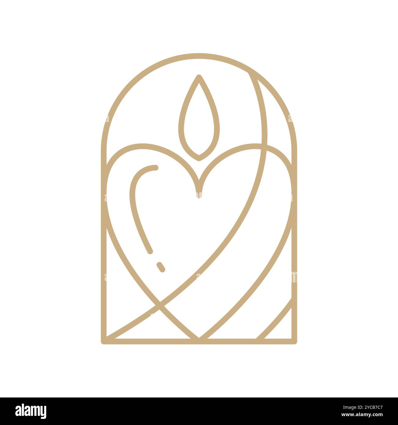 Candle heart line art aesthetics logo vector design Elegant Spa Icon ...