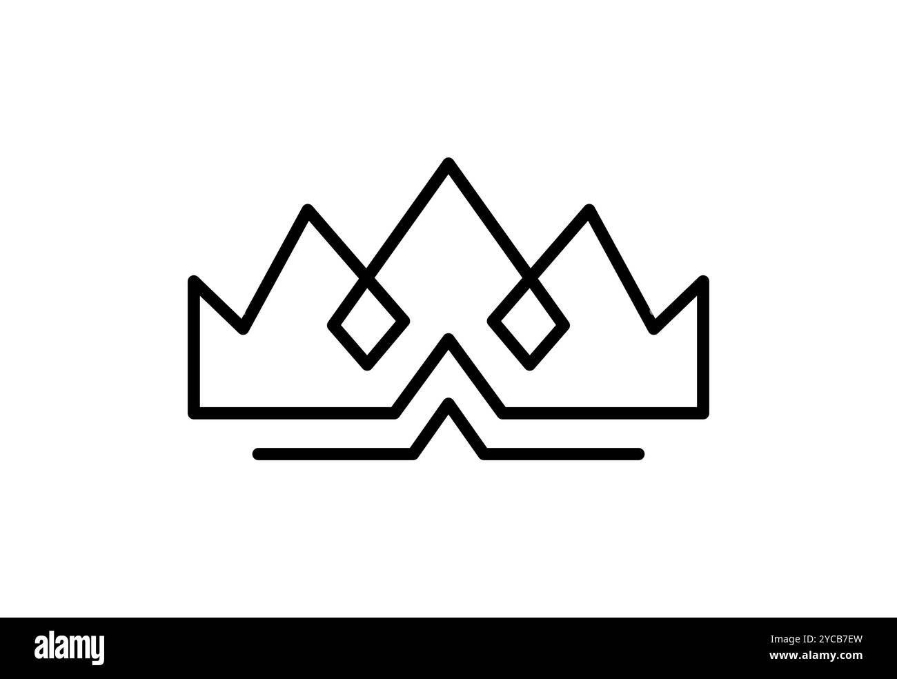 Vector crown icon aesthetics thin line sign Logo. Outline Crown ...
