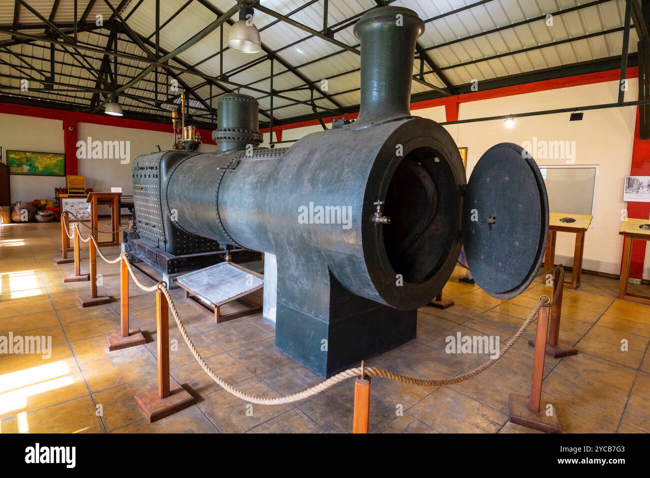 English steam locomotive, 1925, used as a boiler on the Bois Cheri tea ...