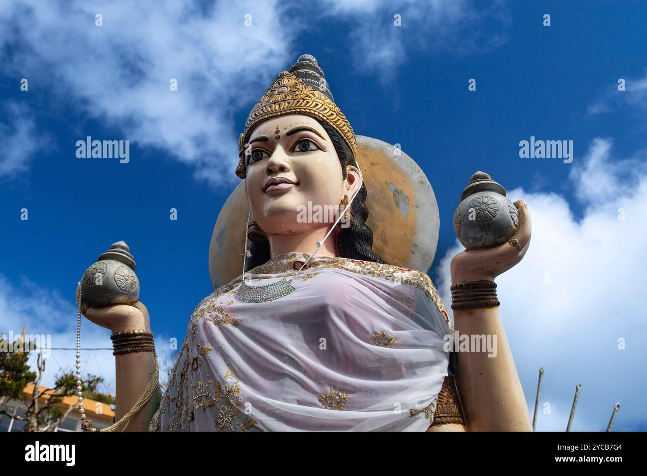 Goddess Parvati. Hindu temple, holy lake, Grand Bassin, Ganga Talao ...