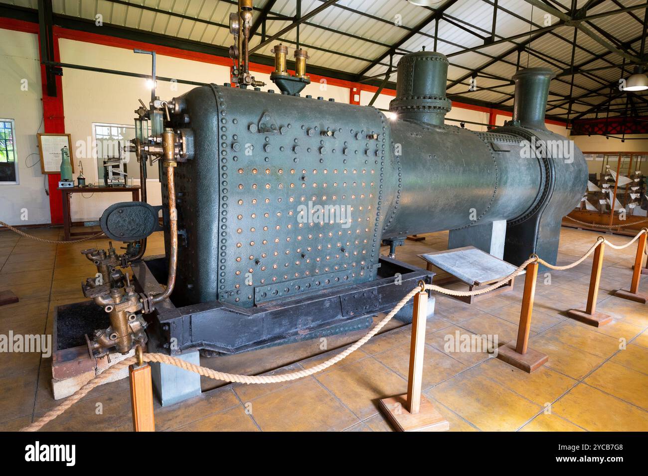 English steam locomotive, 1925, used as a boiler on the Bois Cheri tea ...
