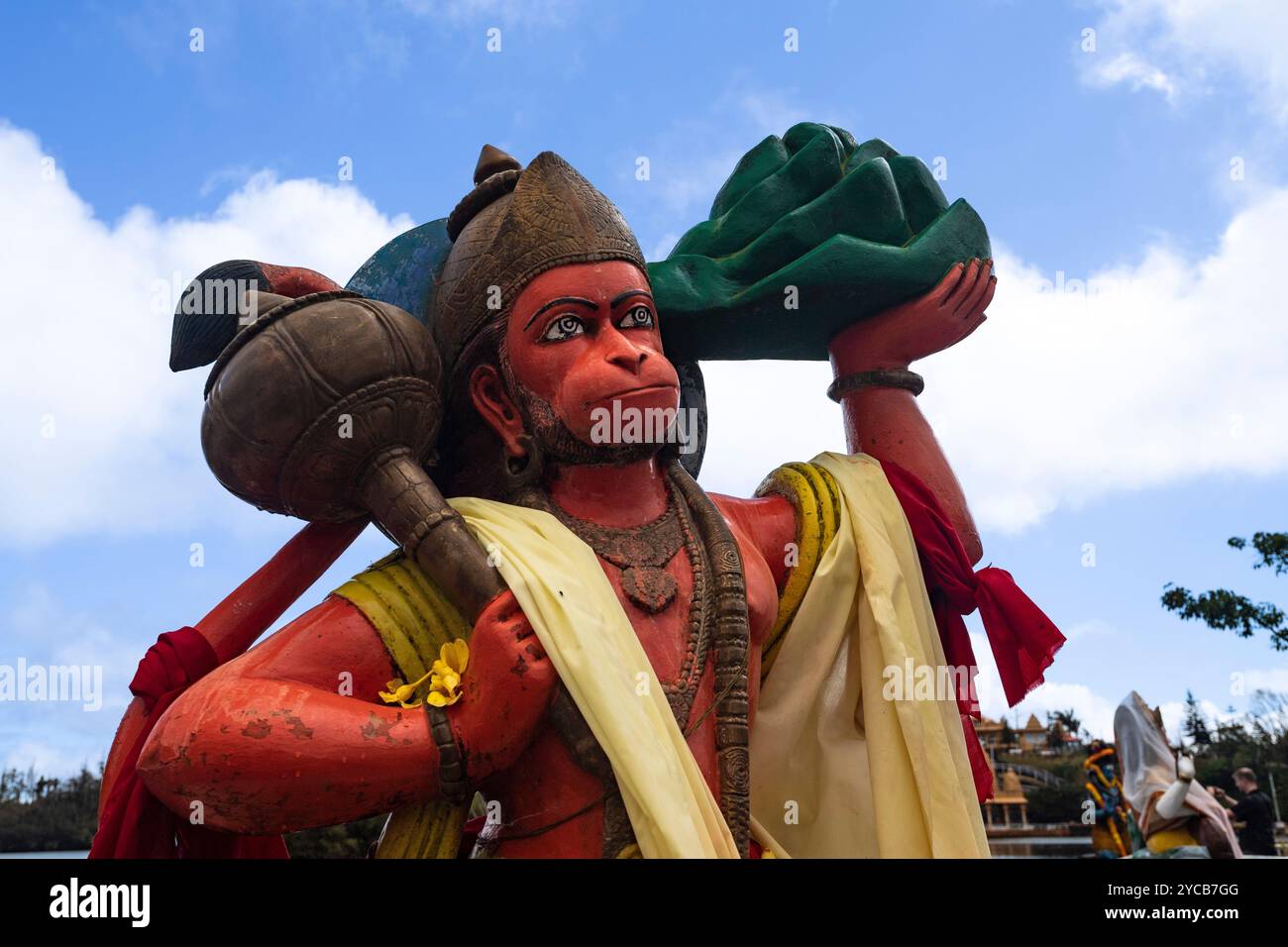 God Hanuman, Hindu temple, holy lake, Grand Bassin, Ganga Talao, Indian ...
