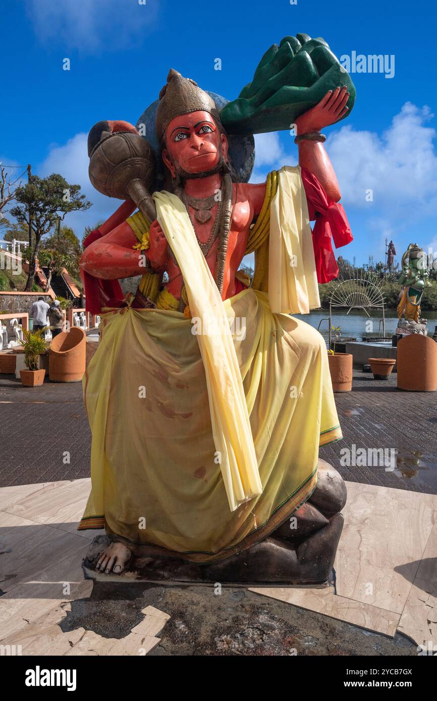 God Hanuman, Hindu temple, holy lake, Grand Bassin, Ganga Talao, Indian ...
