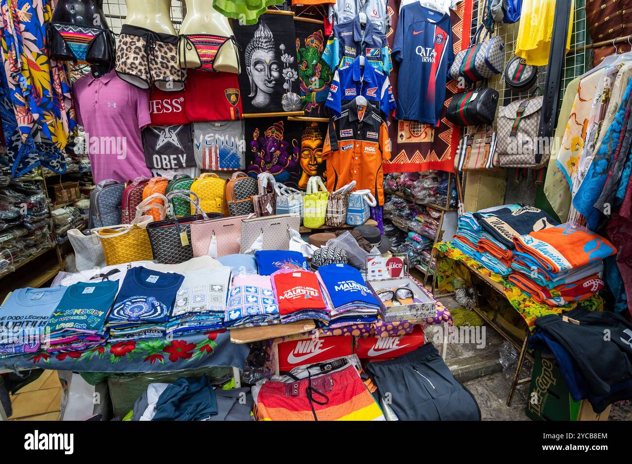 souvenir stand, old town, Port Louis, Indian Ocean, island, Mauritius ...