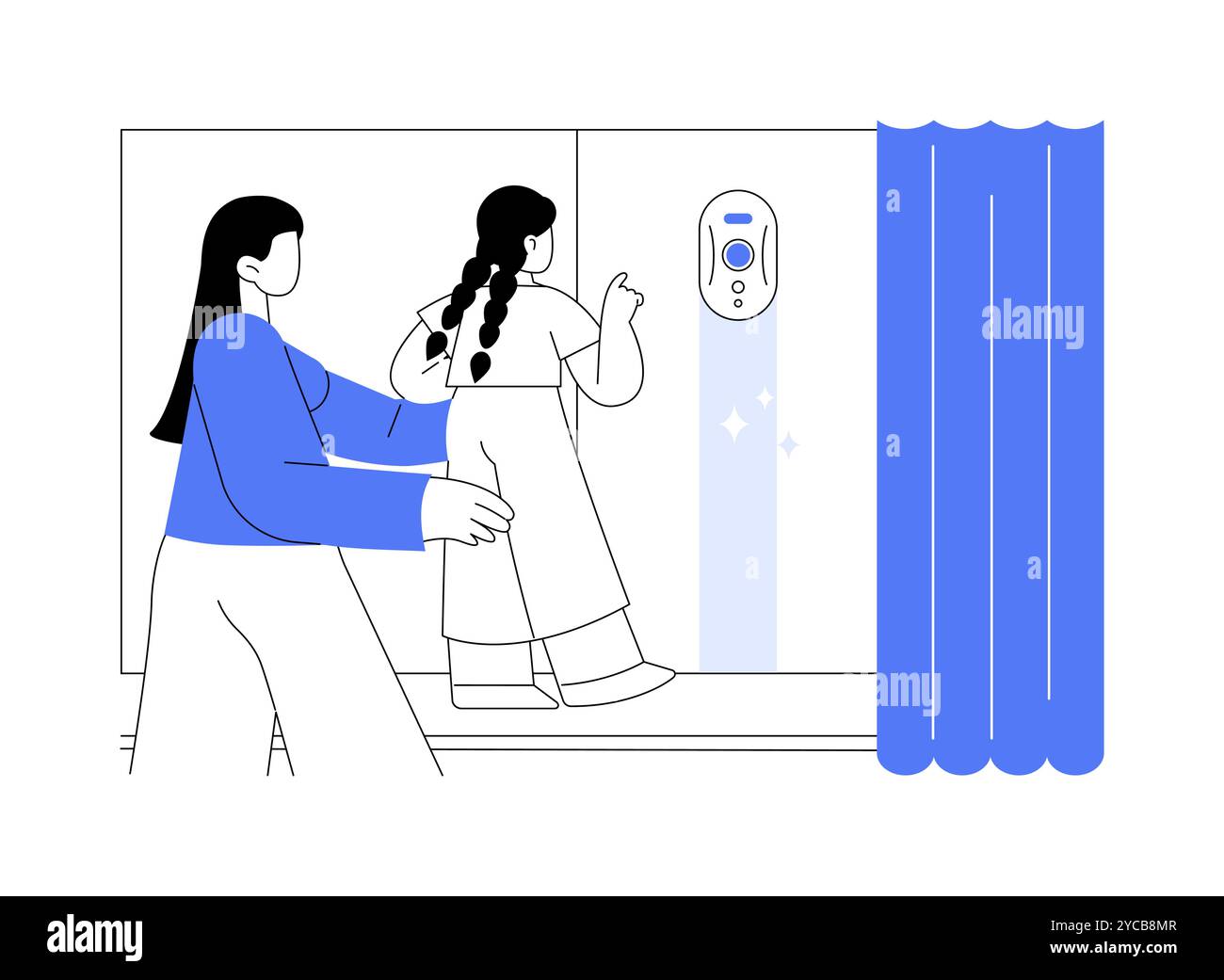 Robot window cleaner isolated cartoon vector illustrations Stock Vector ...