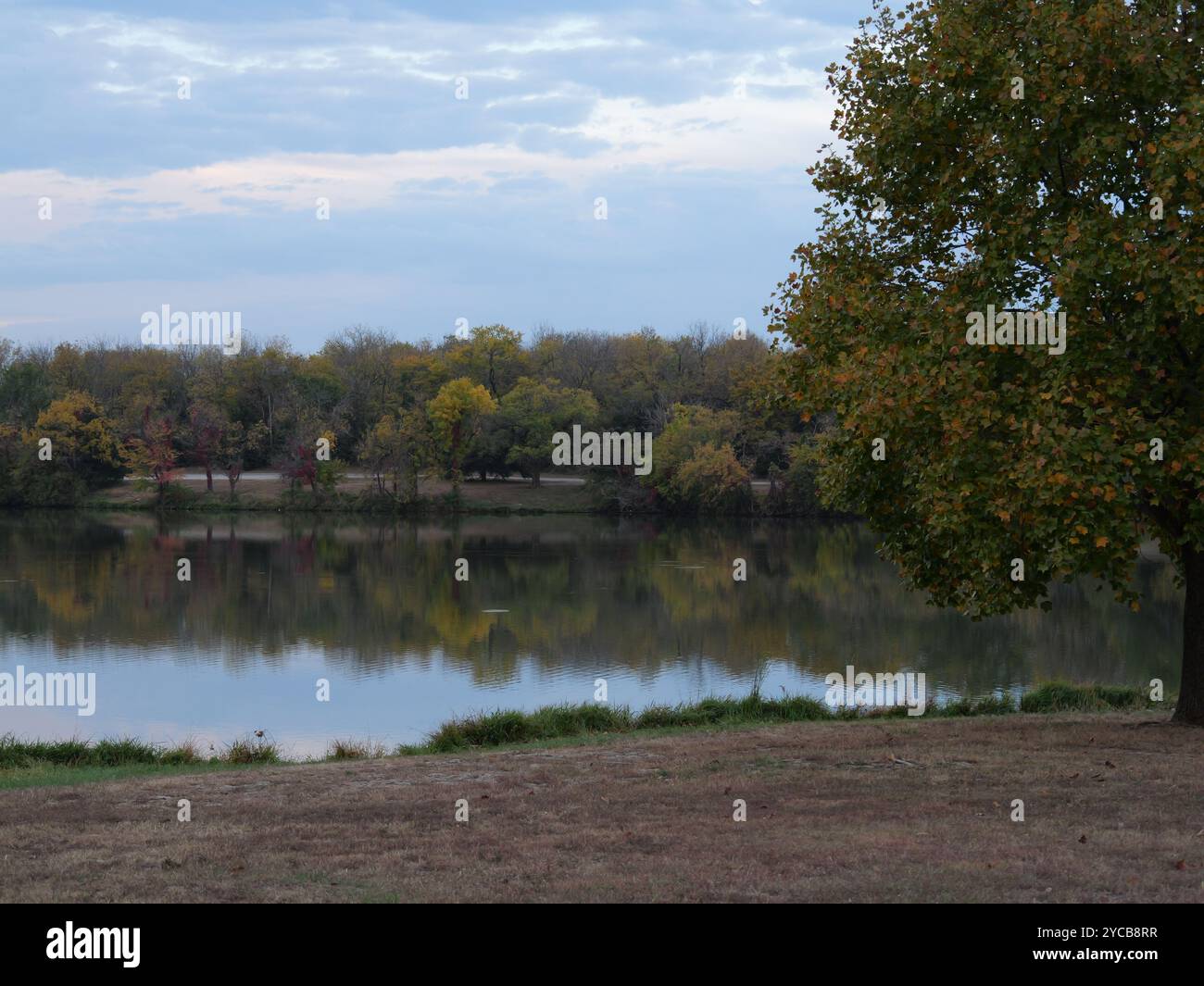 Cedar Lake Public Park in Olathe Kansas on a Warm Fall Evening Stock ...