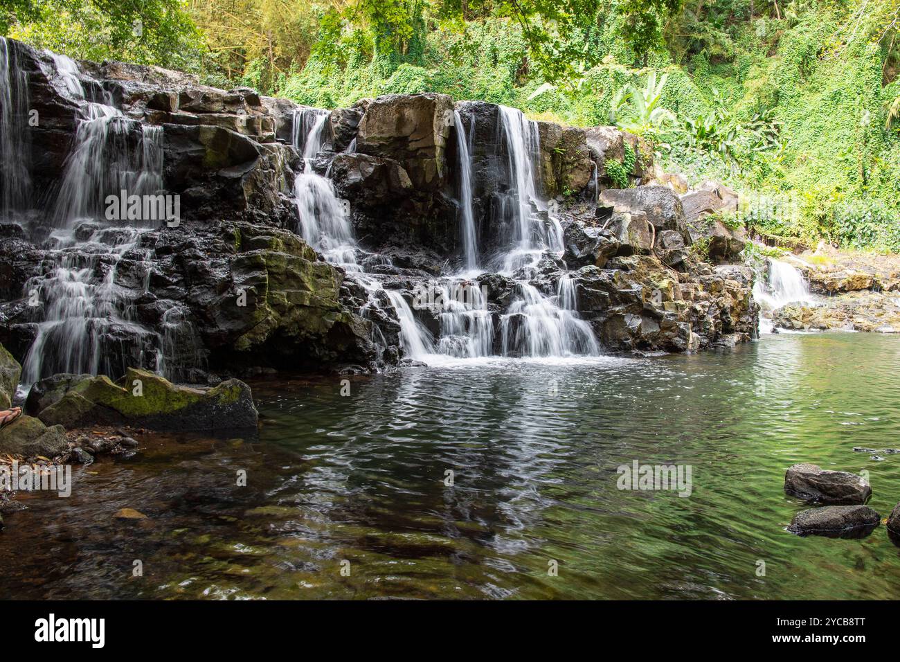 Maison Eureka, waterfall, Moka, Indian Ocean, island, Mauritius, Africa ...