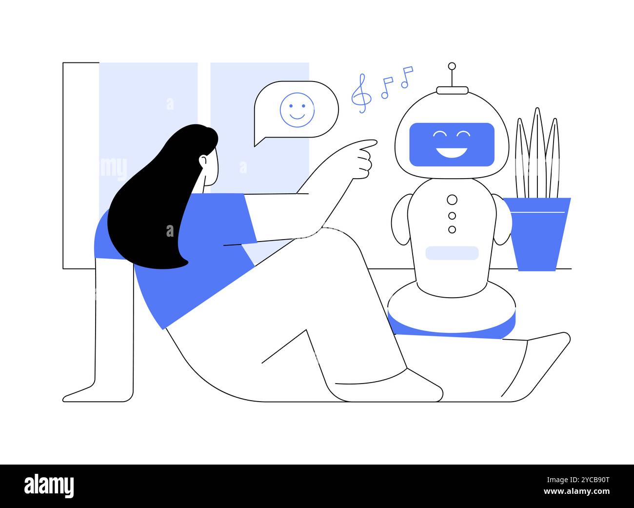 Social companion robots isolated cartoon vector illustrations Stock ...