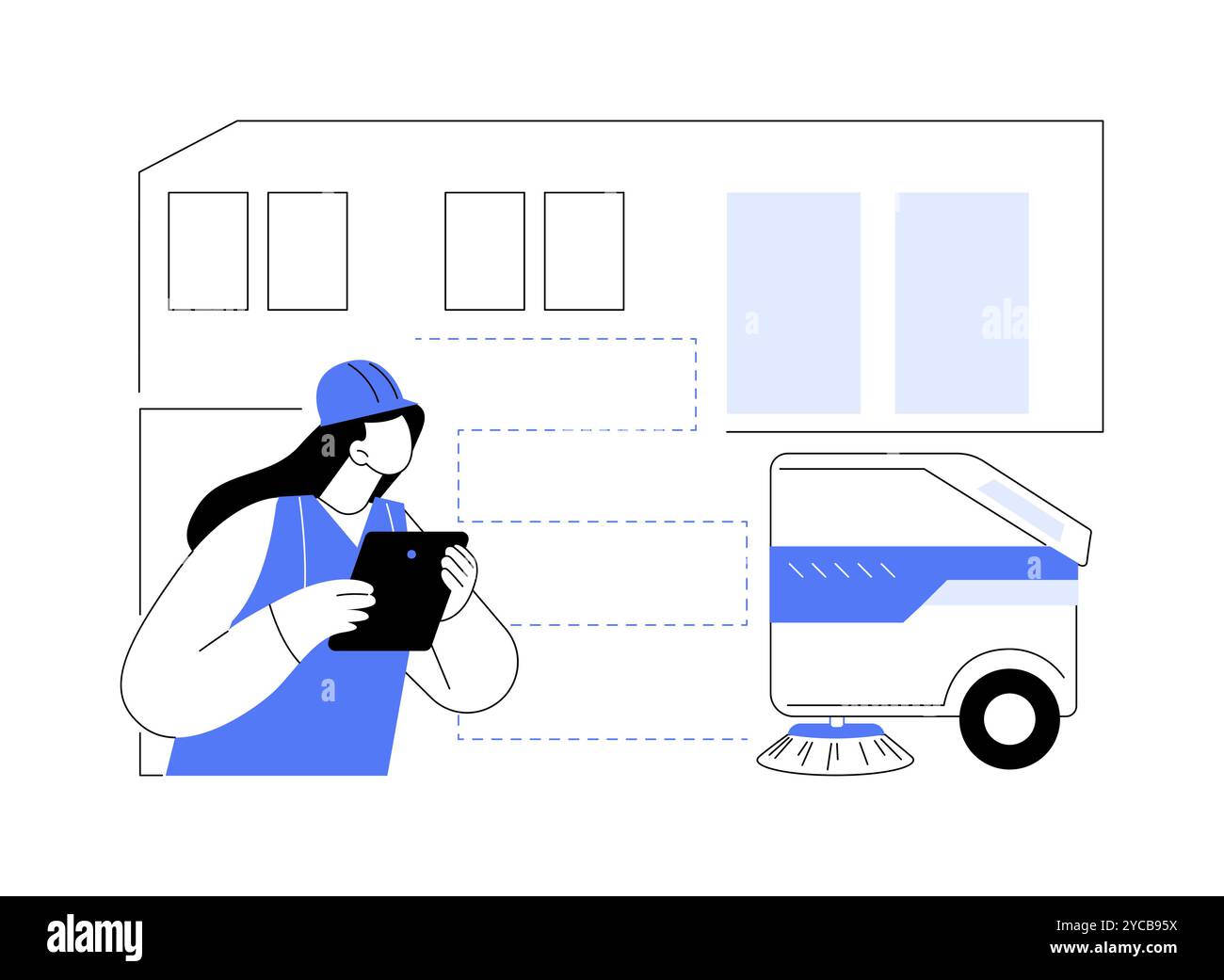 Industrial cleaning robot isolated cartoon vector illustrations Stock ...