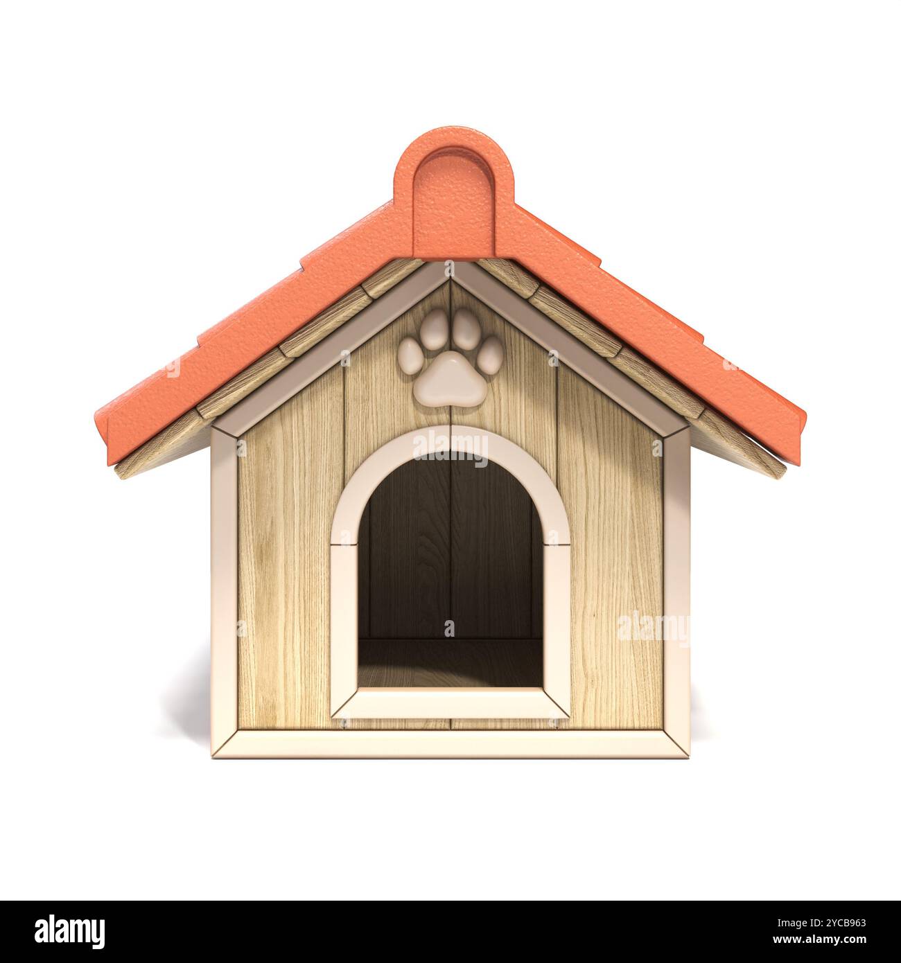 Dog house Front view 3D rendering illustration isolated on white ...