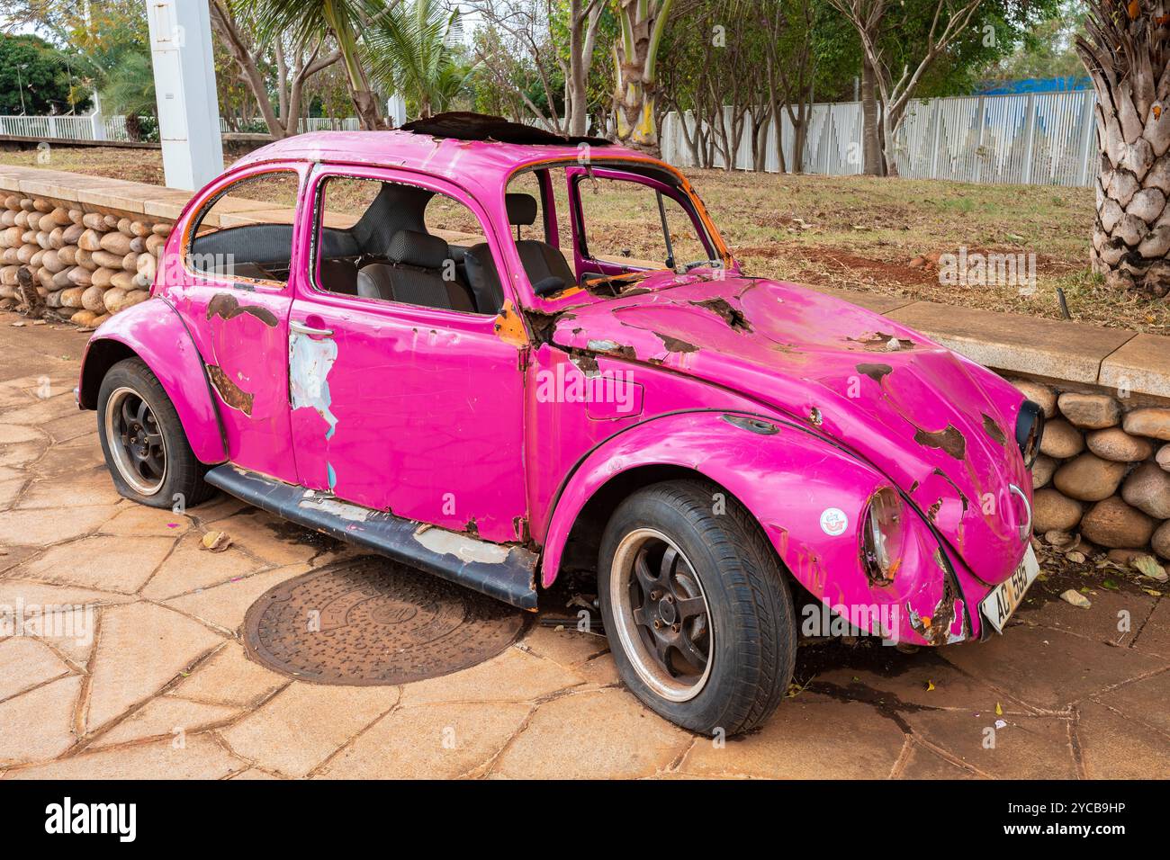 old Volkswagen, VW Beetle, scrap, junk car, Indian Ocean, island ...