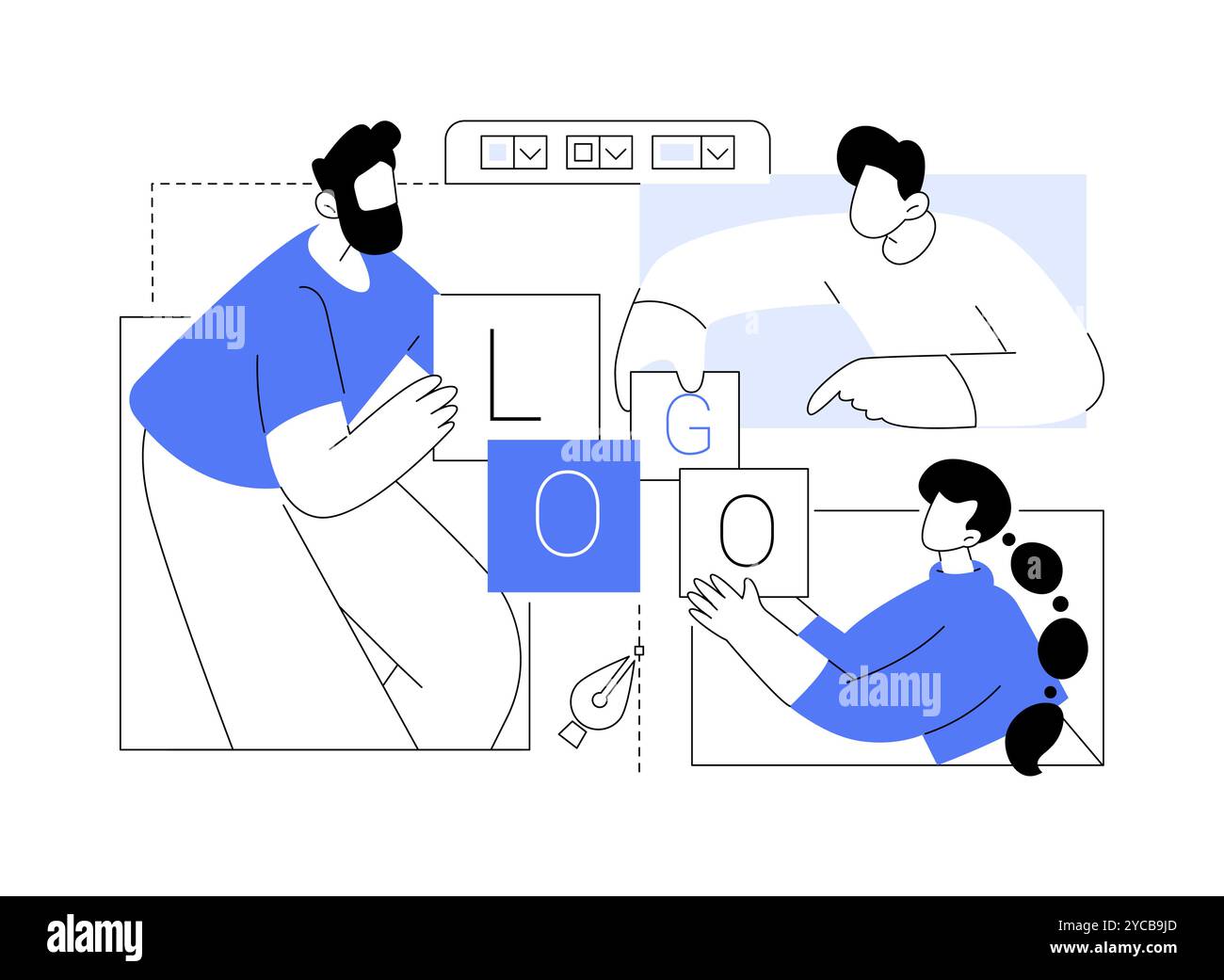 Graphic designer software isolated cartoon vector illustrations Stock ...