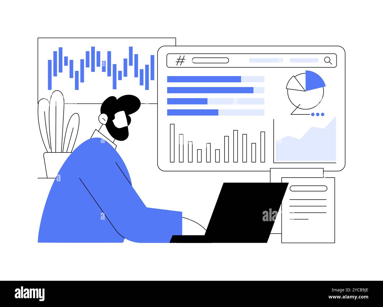 SEO analysis software isolated cartoon vector illustrations Stock ...