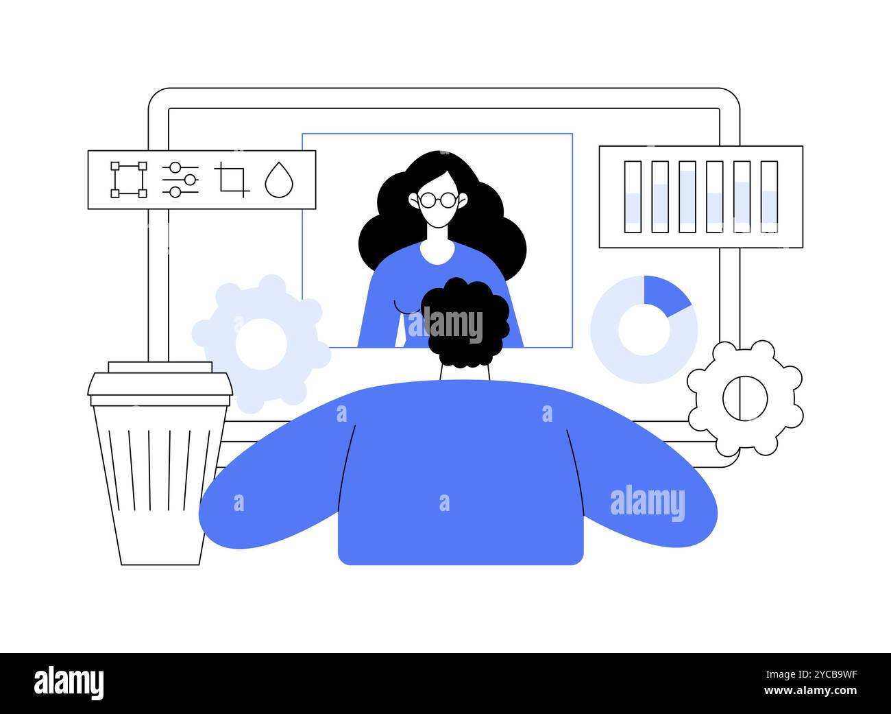 Photo editing software isolated cartoon vector illustrations Stock ...