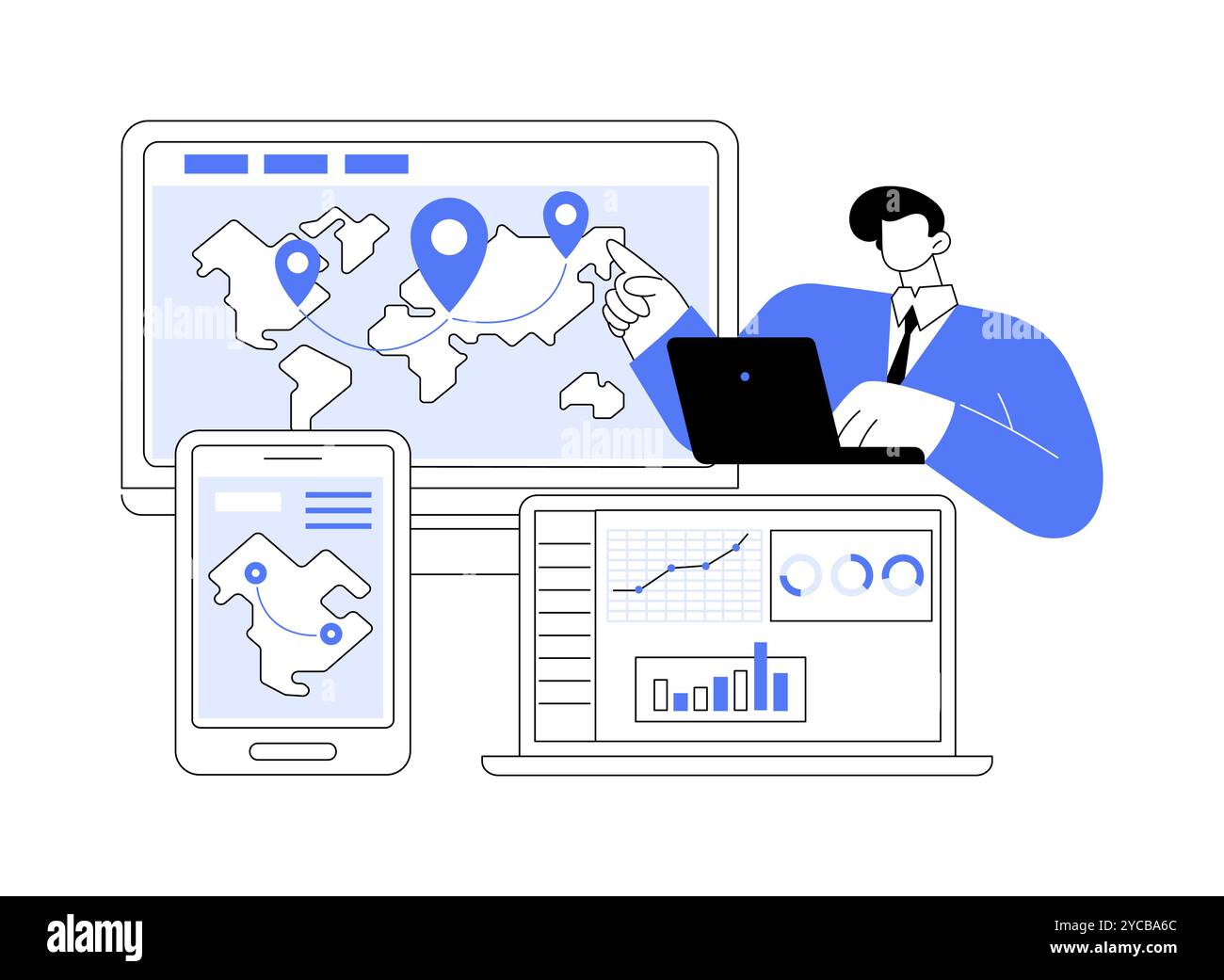 Logistics software isolated cartoon vector illustrations Stock Vector ...