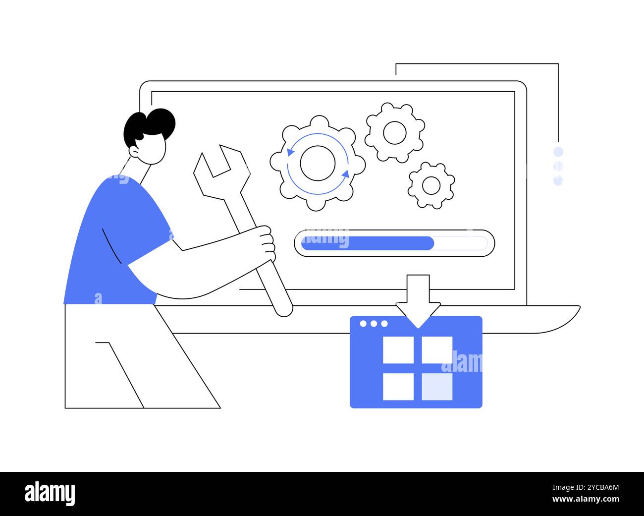 Upgrade software isolated cartoon vector illustrations Stock Vector ...