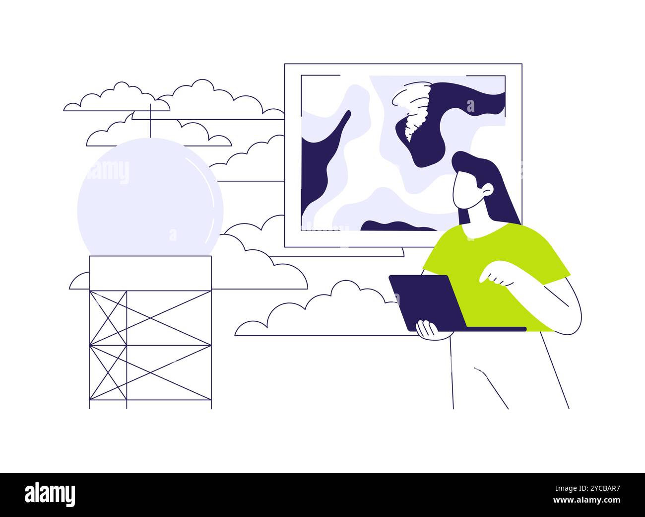 Tornado radar abstract concept vector illustration Stock Vector Image ...