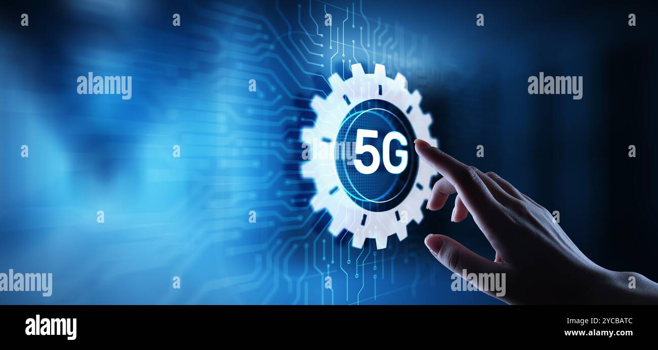 5G Fifth generation of mobile internet. Fast connection ...