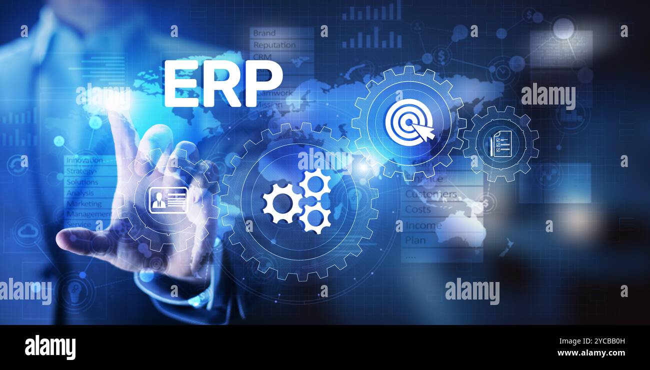 ERP - Enterprise resource planning business and modern technology ...