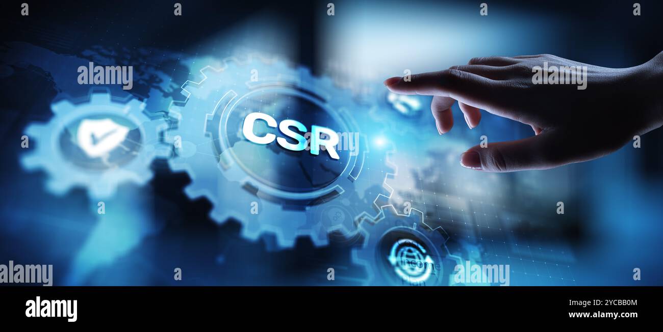 CSR Corporate social responsibility business technology concept on ...