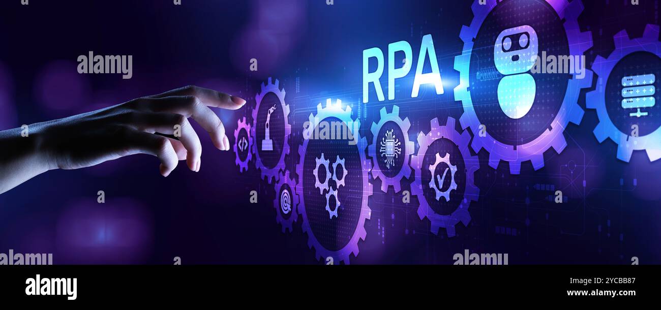 RPA Robotic process automation innovation technology concept on virtual ...