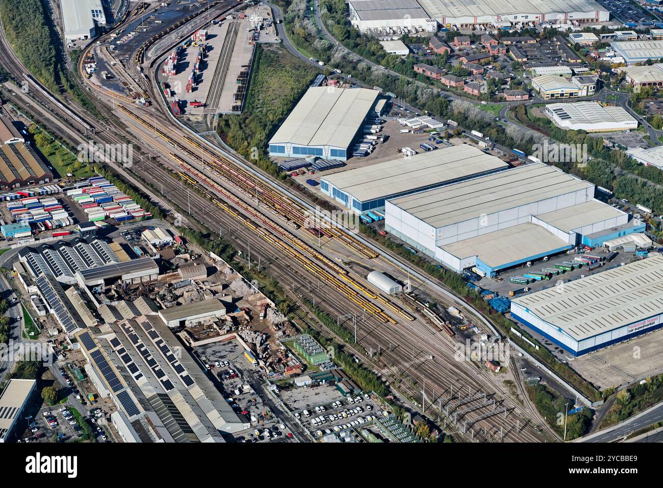 A Drone shot of the City of Doncaster, south Yorkshire, northern ...