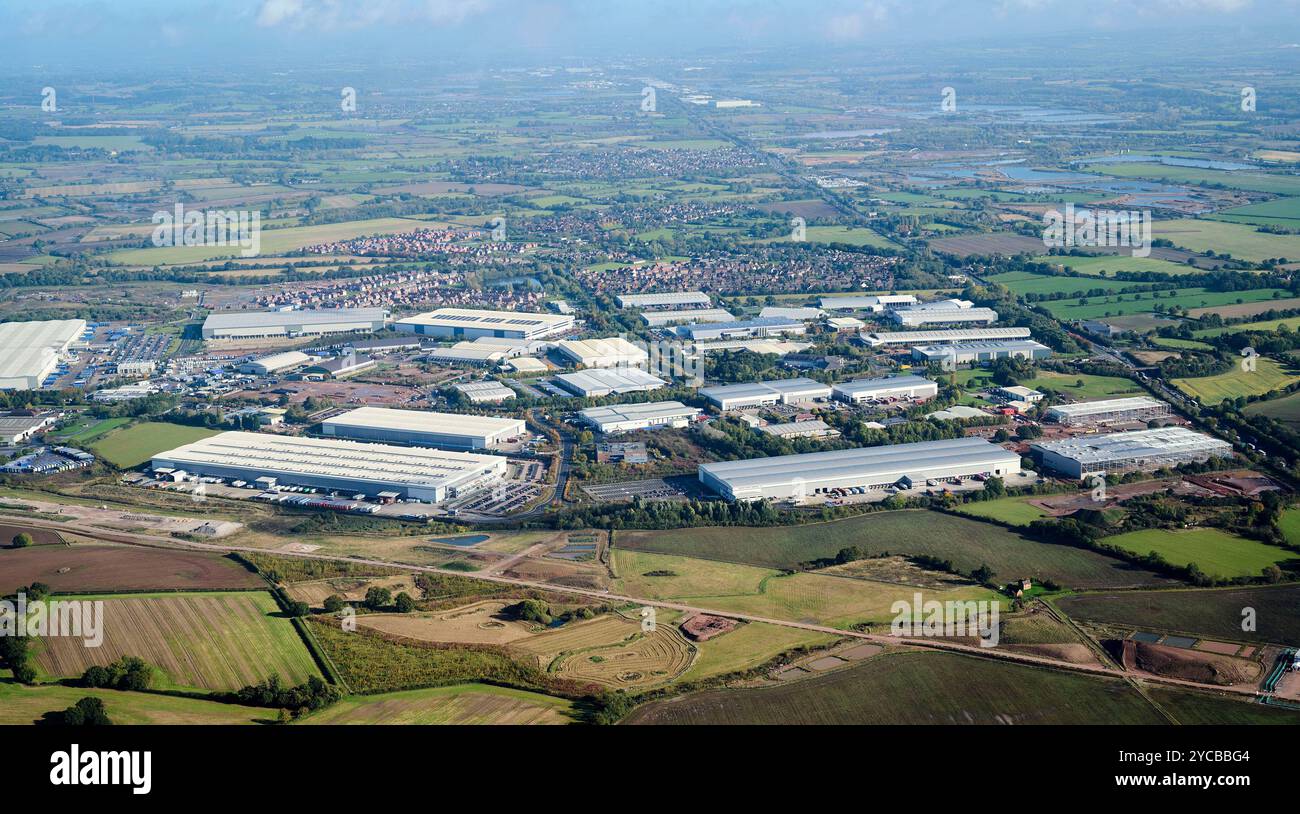 An aerial view of Fradley Park Industrial Estate, Lichfield, East ...
