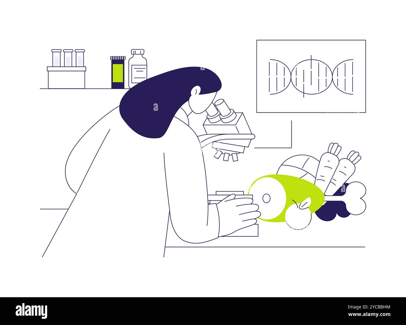 Microbiological food testing abstract concept vector illustration Stock ...