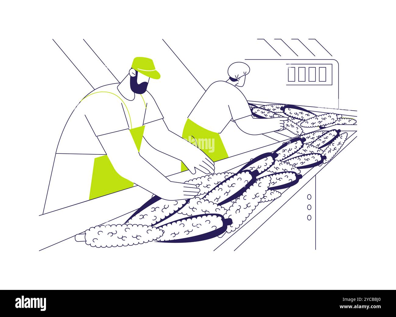 Primary food processing abstract concept vector illustration Stock ...