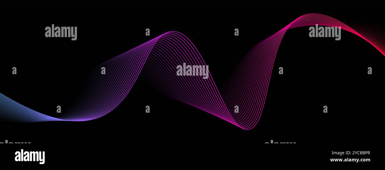 Abstract wave design with vibrant colors against a dark background ...