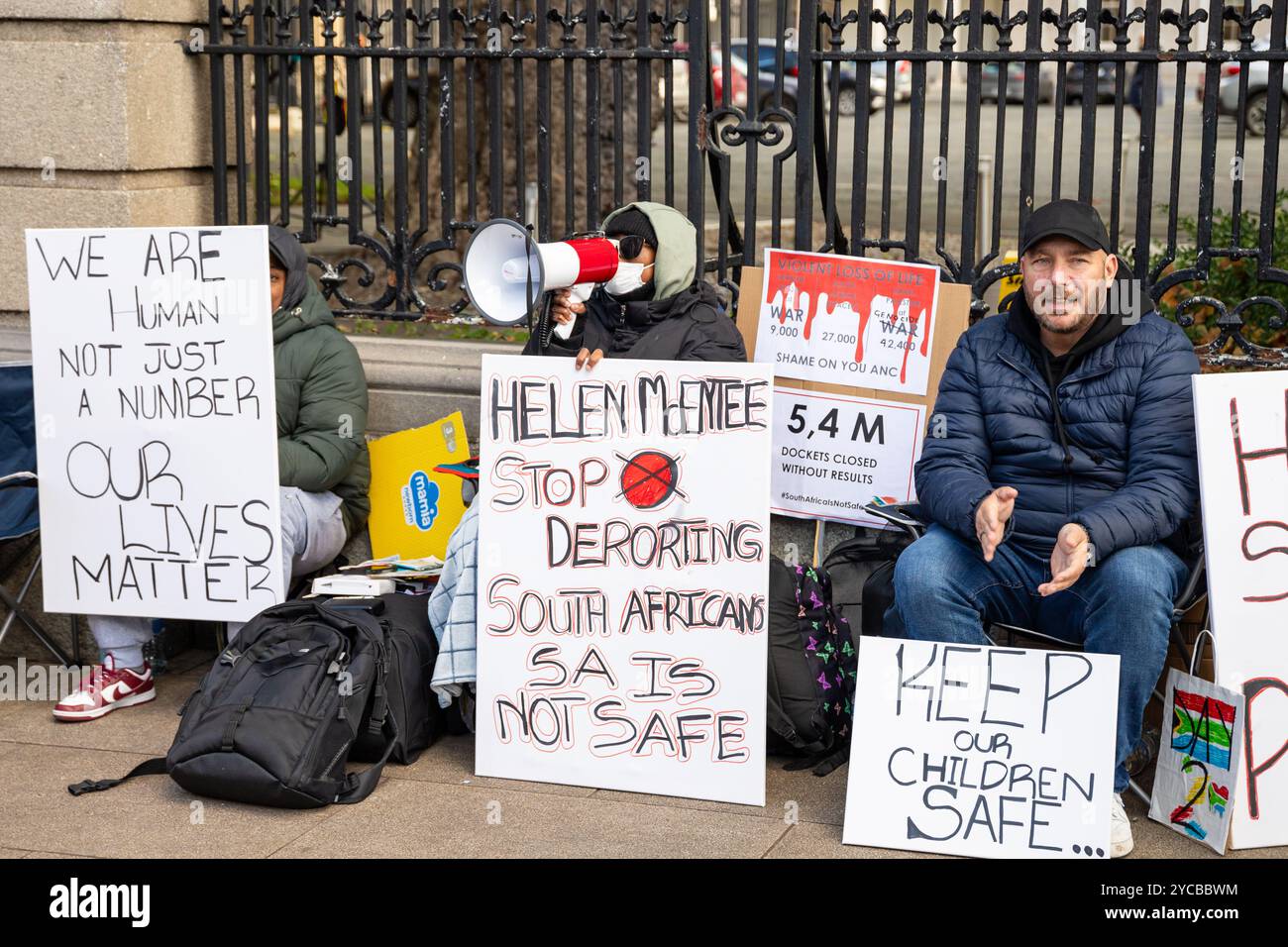 October 22, 2024. A hunger strike takes place outside Leinster House ...