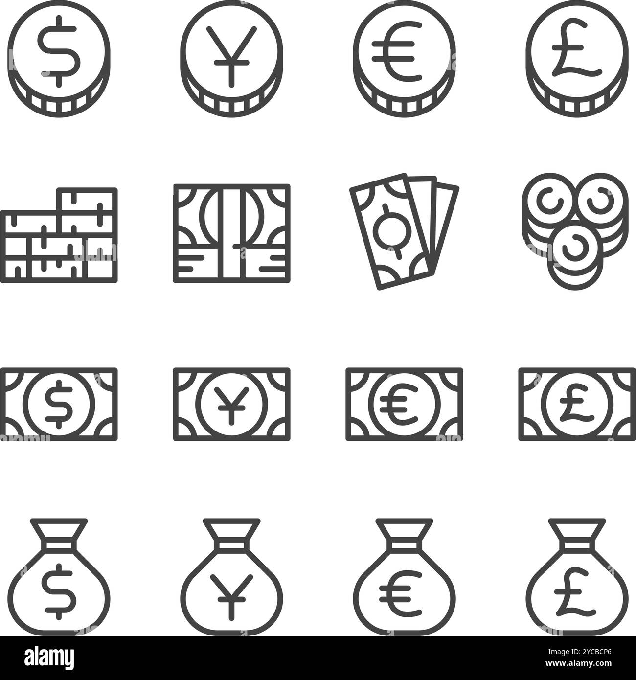 money and currency line icon set,vector and illustration Stock Vector ...